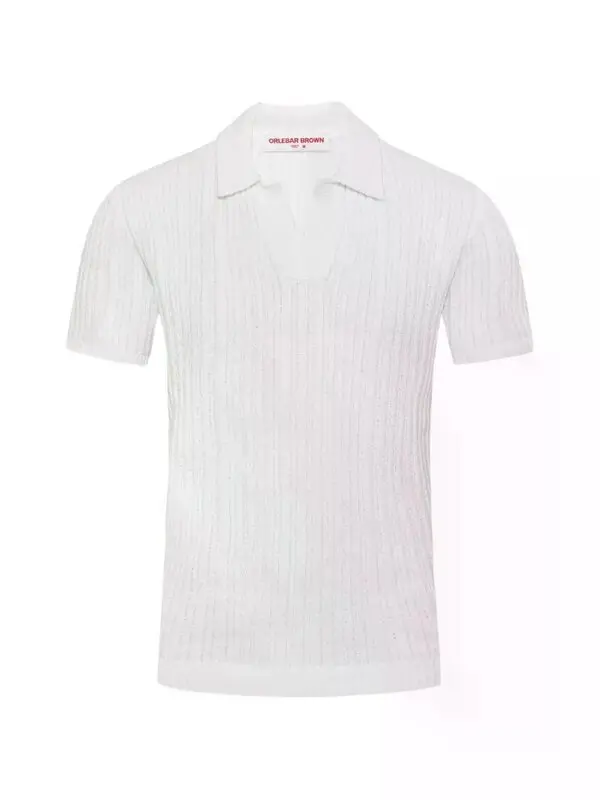 Orlebar Brown Horton Texture-stripe Polo Shirt - White