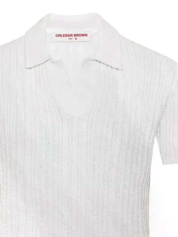 Orlebar Brown Horton Texture-stripe Polo Shirt - White