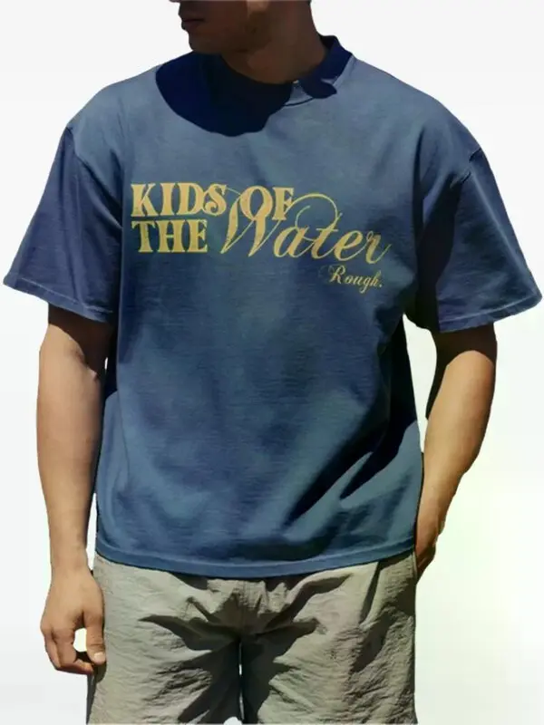 ROUGH. Water Logo-print Crewneck T-shirt