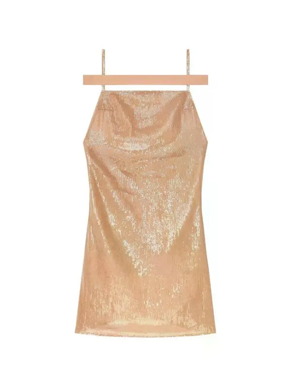 COURREGES Embellished Strap Mini Dress - Neutrals