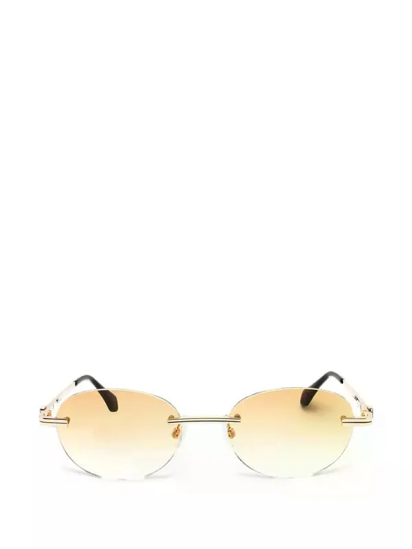 Palm Angels Rimless Oval-frame Sunglasses - Gold