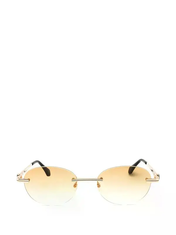 Palm Angels Rimless Oval Sunglasses - Gold