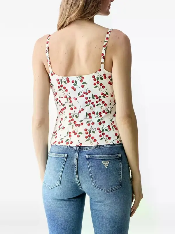 Guess Cherry-print Gathered Top