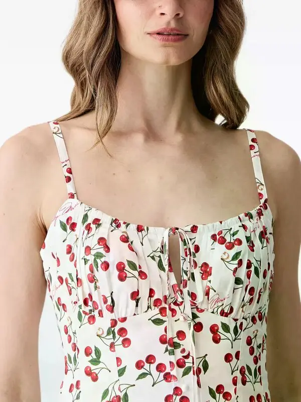 Guess Cherry-print Gathered Top
