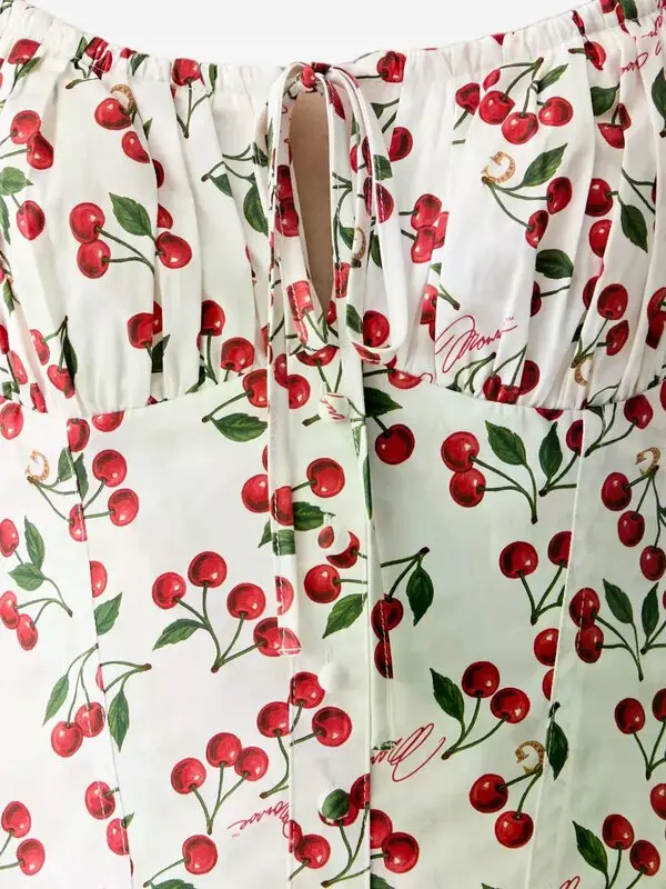 Guess Cherry-print Gathered Top