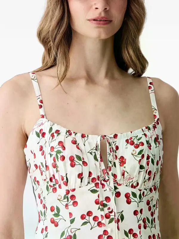 Guess Cherry-print Gathered Top