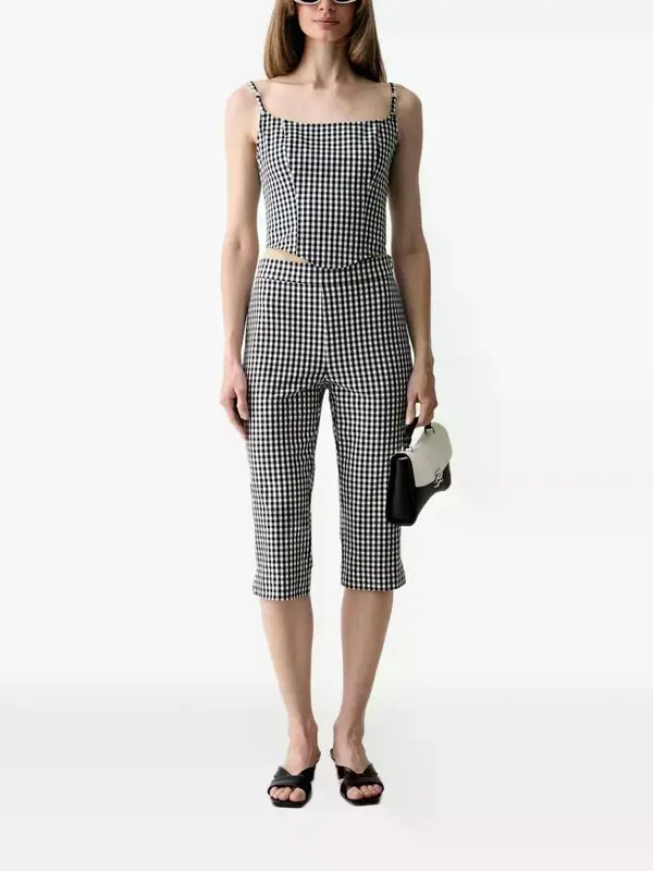 Guess Gingham Check Star Patch Top