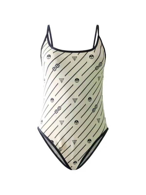 Guess North Sails Rope-print One-piece Swimsuit - Neutrals