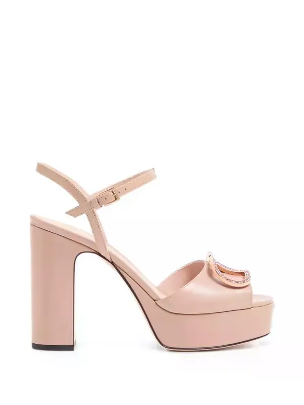 Valentino Garavani Sandals With Vlogo Signature Platform In Calfskin 115mm - Pink
