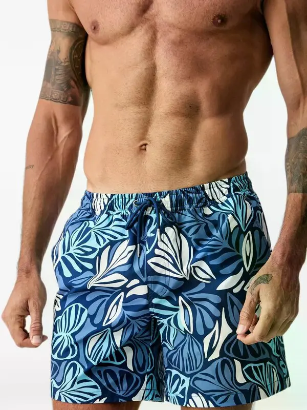 Marc O'polo Leaf-print Swim Shorts - Blue