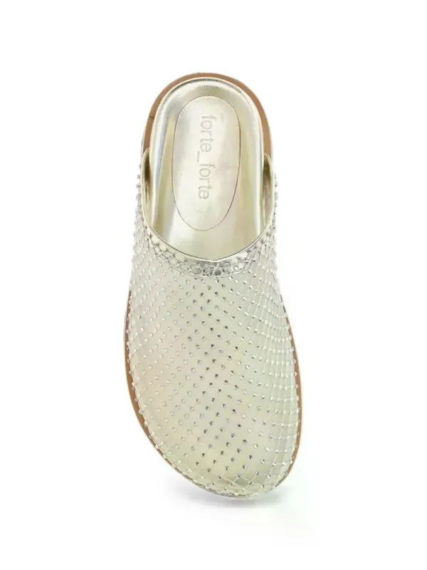 FORTE_FORTE Rhinestone-embellished Mesh Mules