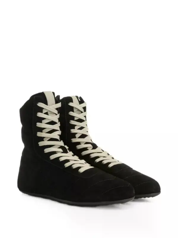 Rick Owens Chevron-quilted High-top Sneakers - Black