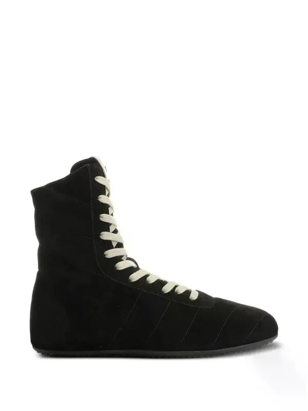 Rick Owens Chevron-quilted High-top Sneakers - Black