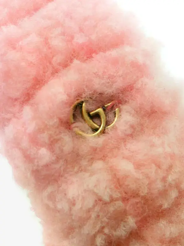 Gucci Shearling Earmuffs With Double G Logo