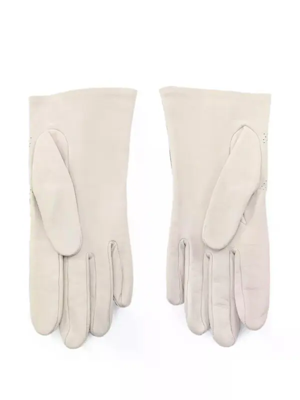 Hermès 2010s Perforated-logo Leather Gloves