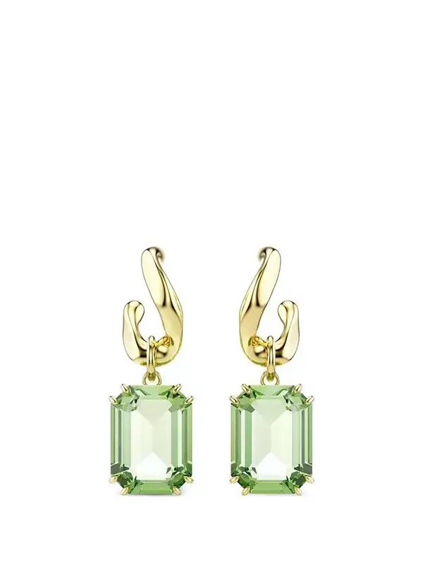 SWAROVSKI Tone Octagonal Crystal Drop Earrings - Gold