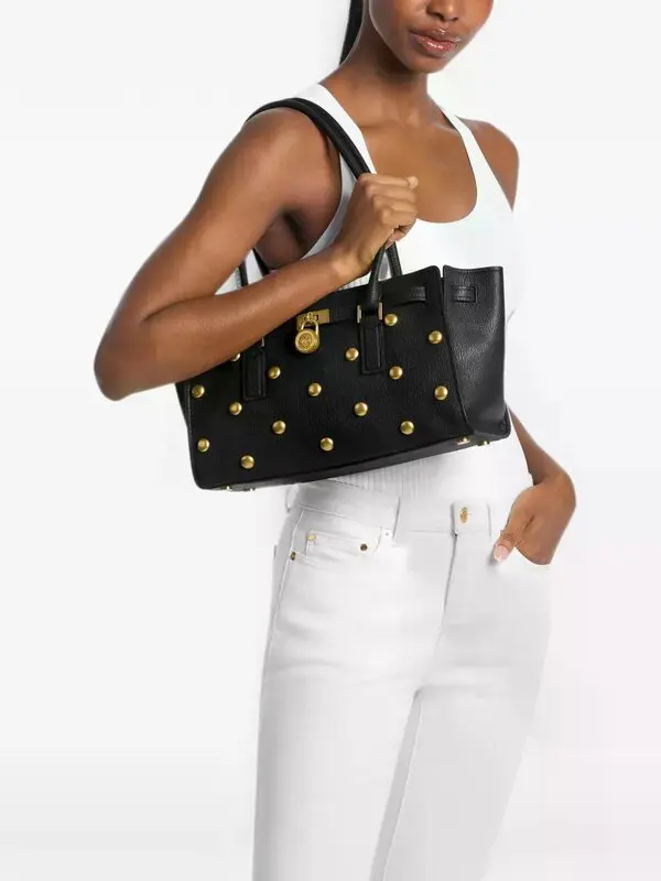Michael Kors Small Hamilton Studded Leather Satchel
