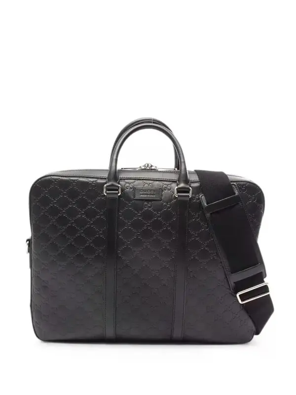 Gucci 2010s Logo-pattern Briefcase - Black