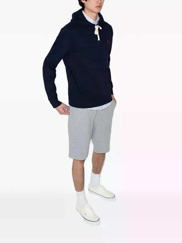 Polo Ralph Lauren Logo Embroidered Drawstring Hoodie - Blue