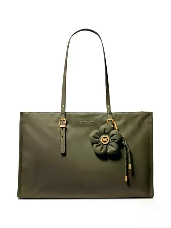 Michael Kors Medium Zadie Tote Bag With Flower Charm - Green