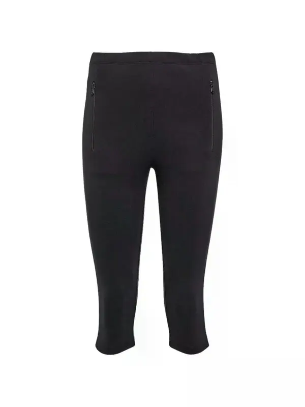 Wardrobe.NYC Zip-pocket Cropped Leggings - Black
