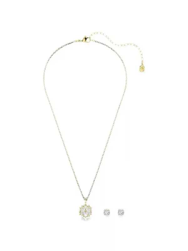 SWAROVSKI Crystal Pendant Necklace And Earrings Set - Gold