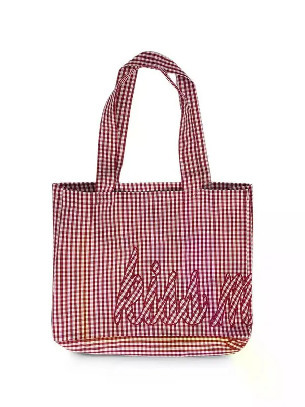 DENIM TEARS Kiss My Grits Gingham Tote Bag - Red