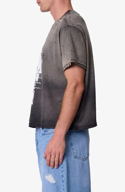Mnml Fractured Graphic Distressed T-shirt
