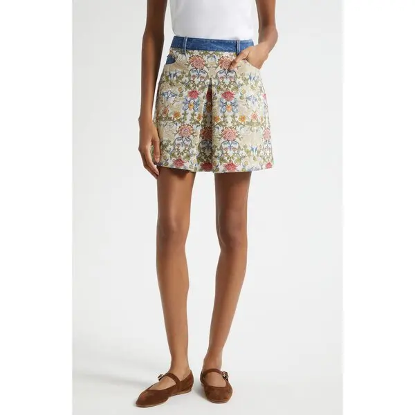 Cinq À Sept Kaiya Floral Tapestry Miniskirt - Cream Multi