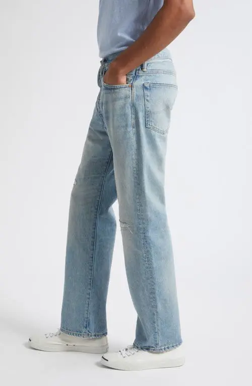 Double Rl Ripped Straight Leg Jeans