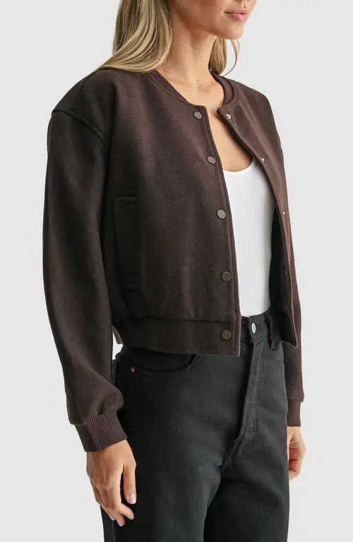 ALL IN FAVOR Snap-front Bomber Jacket - Chocolate