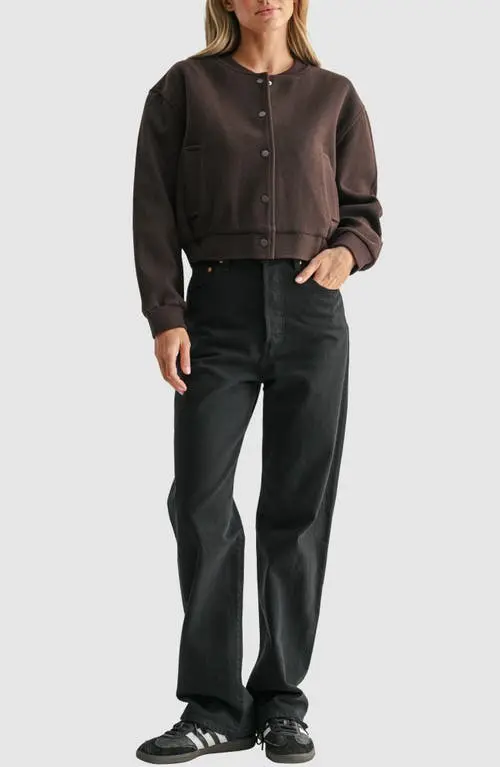 ALL IN FAVOR Snap-front Bomber Jacket - Chocolate