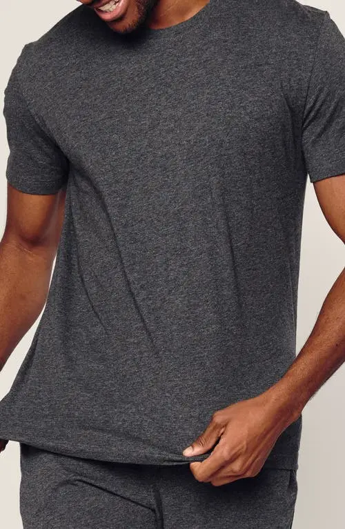 PETITE PLUME Crewneck Pima Cotton Short Sleeve Pajama T-shirt - Grey