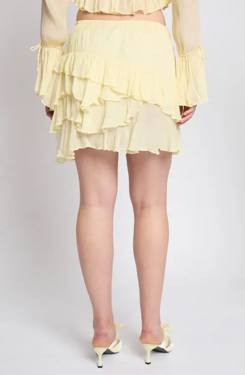 MUSE ASSEMBLY Tiered Ruffle Miniskirt