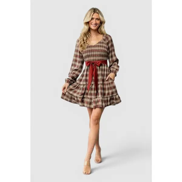 BALTIC BØRN Stina Short Dress - Rust/multi Color