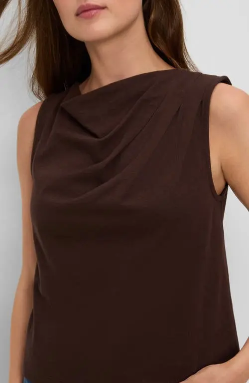 Michael Stars Asymmetric Pleated Cotton Top - Java