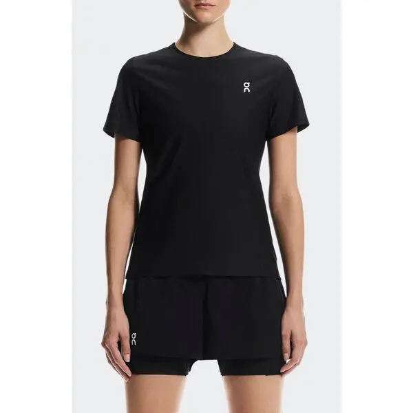 On Crewneck T-shirt With Chest Graphic - Black