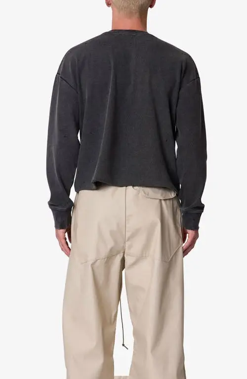 Mnml Distressed Long Sleeve Henley
