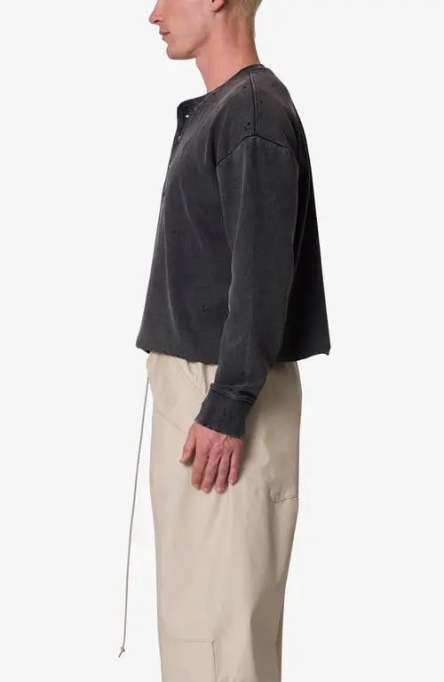 Mnml Distressed Long Sleeve Henley