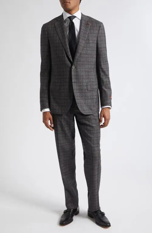 Isaia Delain Over Check Wool Suit - Grey 970