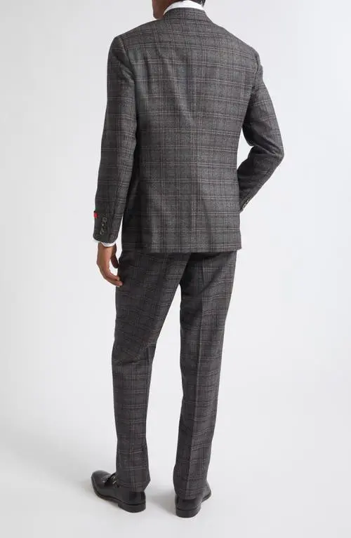 Isaia Delain Over Check Wool Suit