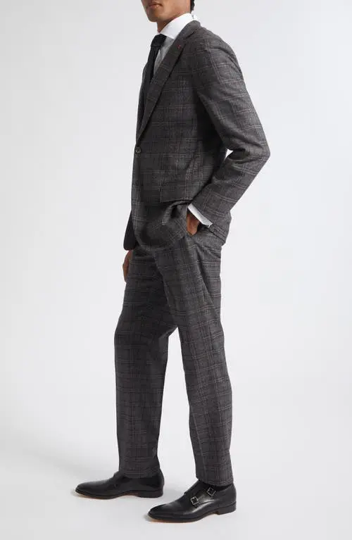 Isaia Delain Over Check Wool Suit
