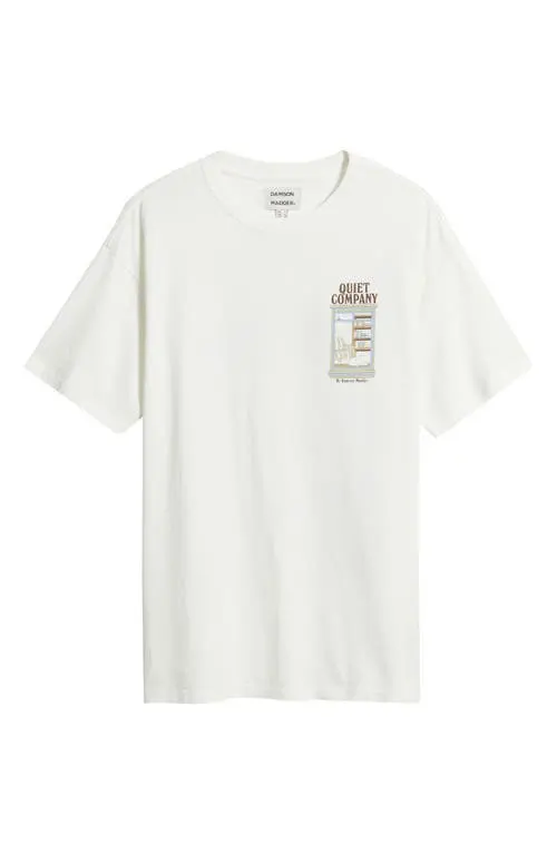 DAMSON MADDER Quiet Company" Graphic T-shirt - Ecru