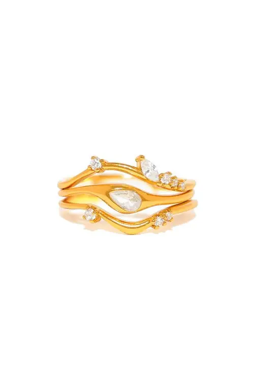 GIRLS CREW Tulum Set Of 3 Stackable Rings - Gold