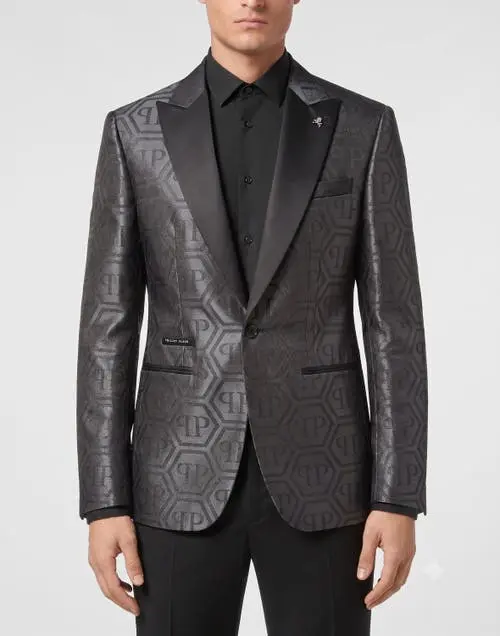 Philipp Plein Jacquard Blazer Regular Fit Monogram