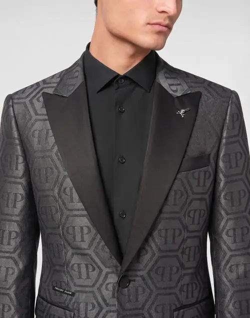 Philipp Plein Jacquard Blazer Regular Fit Monogram