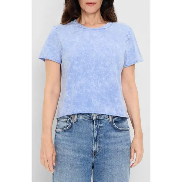 Michael Stars Jackie Raw Edge Crewneck T-shirt - Sky