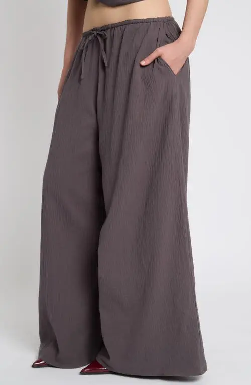MUSE ASSEMBLY Crinkled Wide Leg Trousers