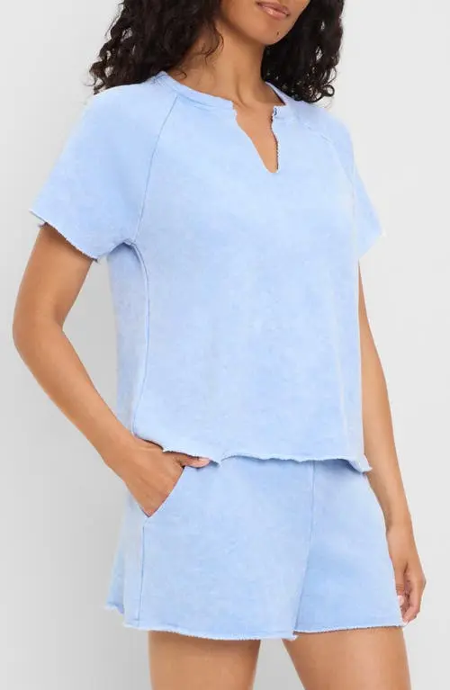 Michael Stars Jessie Notched Neck T-shirt - Sky