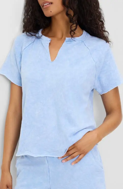 Michael Stars Jessie Notched Neck T-shirt - Sky